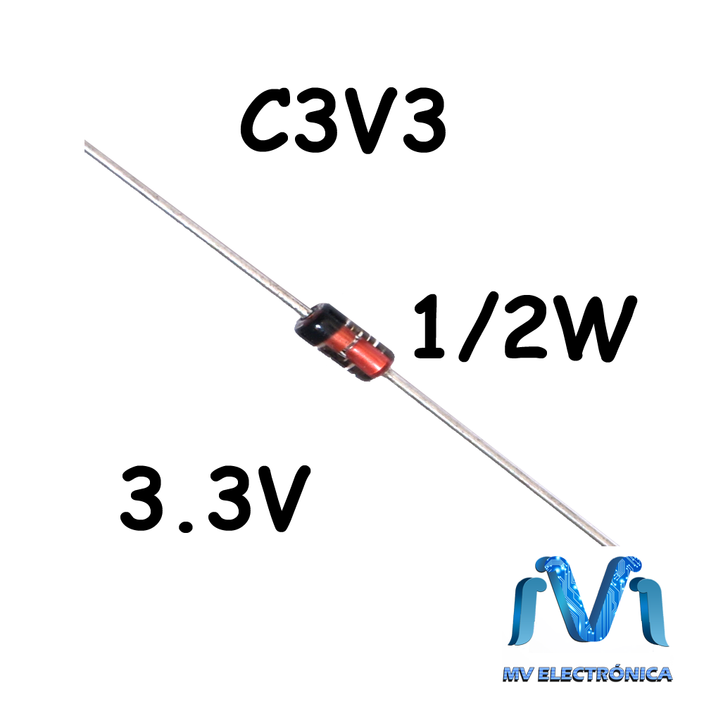 DIODO ZENER 3.3V C3V3 1/2WATT